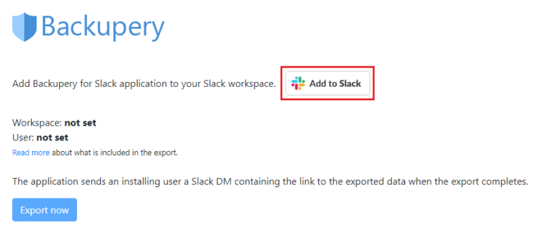 How to export Slack data using Backupery for Slack Cloud - Backupery