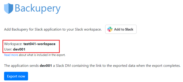How to export Slack data using Backupery for Slack Cloud - Backupery